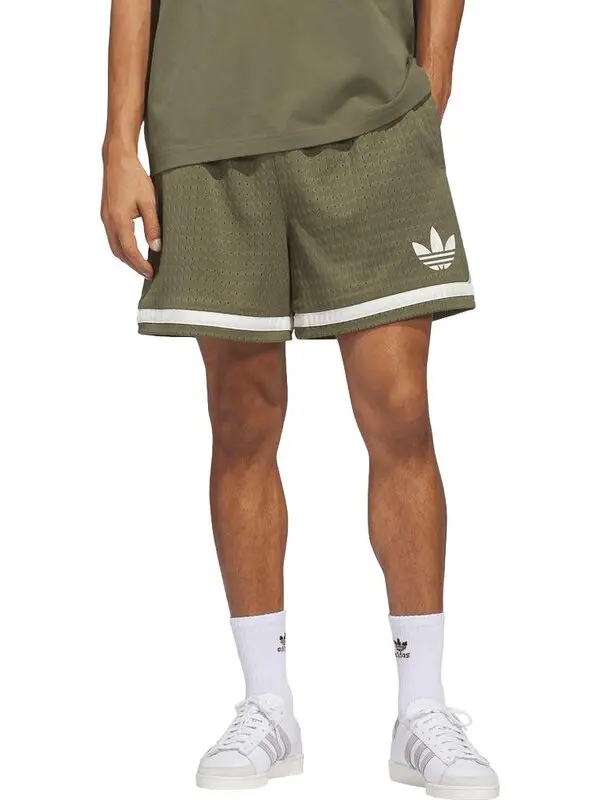 Adidas Originals Mesh Basketball Shorts - Olive Strata/ivory/
