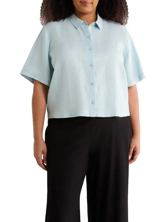 Eileen Fisher Organic Linen Button-up Shirt - Breeze