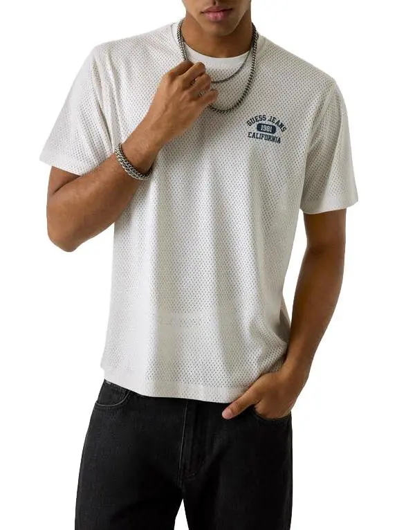 Guess Logo Graphic Mesh T-shirt - White