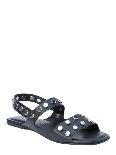 Matisse Kira Quarter Strap Studded Sandals - Black Leather