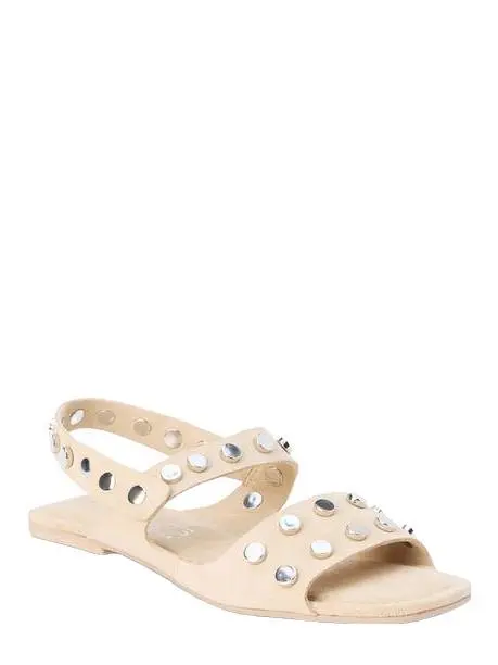 Matisse Kira Quarter Strap Studded Sandals - Natural Suede