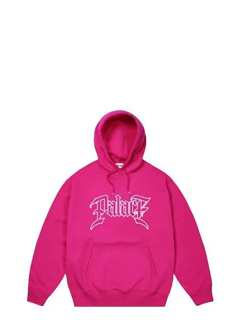 PALACE Le Script Hoodie - Heavy Pink
