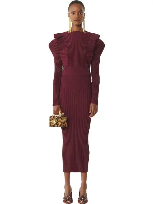 LANVIN Viscose Bib Sweater - Red