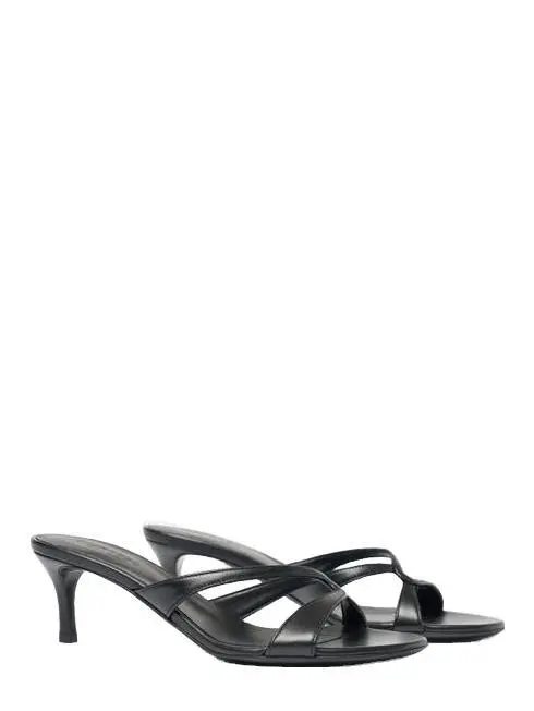 SCAROSSO Pauli Kitten Heel Sandals - Black - Calf