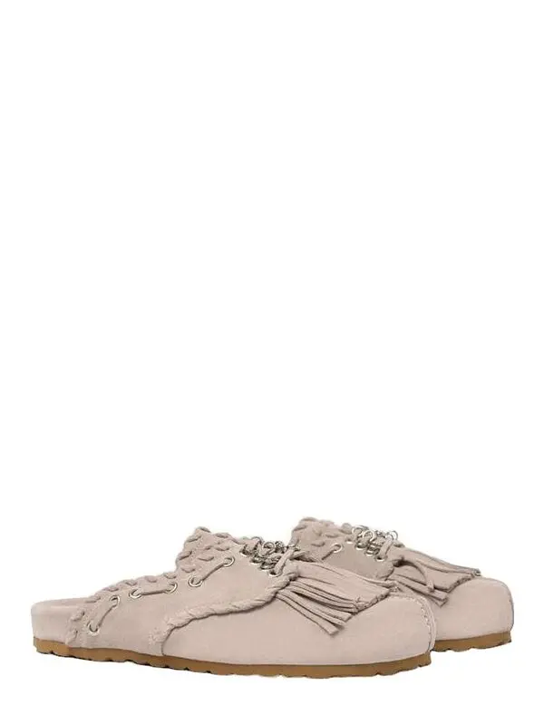 SCAROSSO Flora Suede Mules - Light Sand - Suede