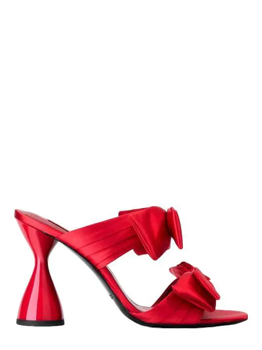 SIMONMILLER Bow Verner Sculptural Heel Sandal - Lucky Red