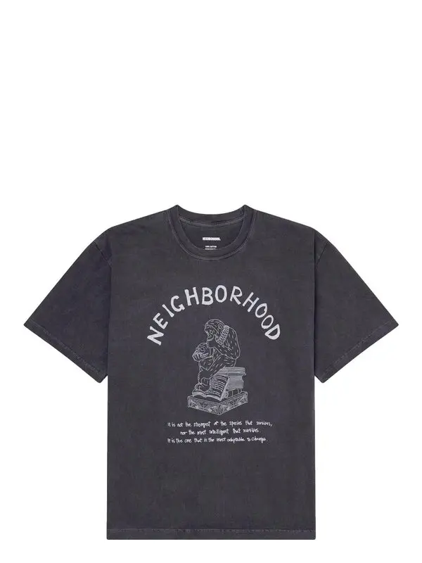 NEIGHBORHOOD Printed Cotton-jersey T-shirt - Gray