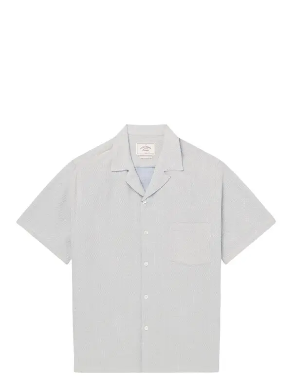 Portuguese Flannel Jones Camp-collar Cotton Shirt - Neutrals