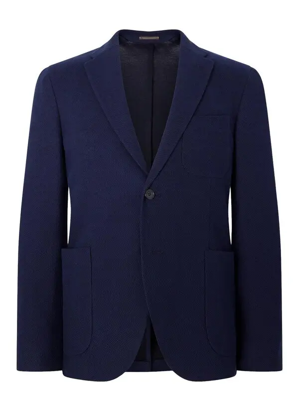 SLOWEAR Cotton-hopsack Blazer - Blue