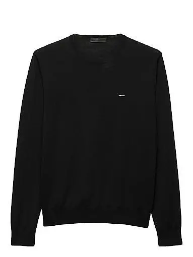 Prada Superfine Wool Crew-neck Jumper - Black