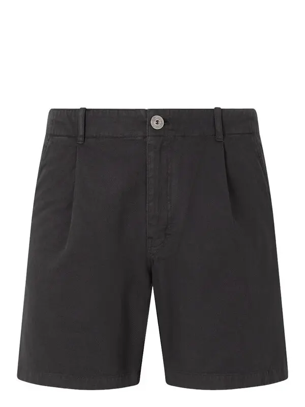 Mr P. Wide-leg Pleated Cotton-canvas Shorts - Gray