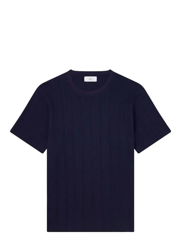 Mr P. Textured Organic Cotton T-shirt - Blue