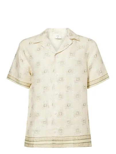 CHE Telha Printed Linen Shirt - Ecru