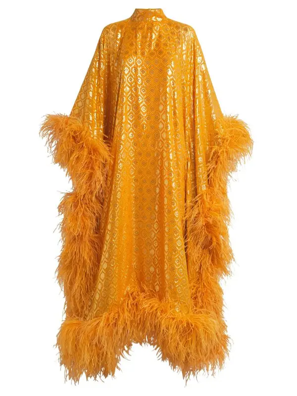 TALLER MARMO Sequin Tulle Casta Diva Opulence Gown - Orange