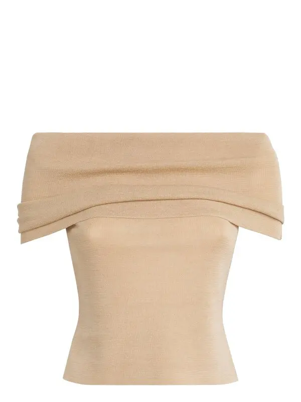 Almada Label Wool-silk Poppy Top - Beige