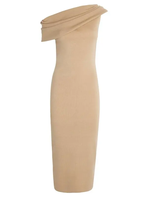 Almada Label Wool-silk Pippin Midi Dress - Beige