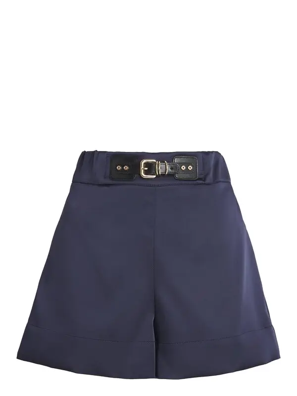 Maje Satin Flared Shorts - Blue