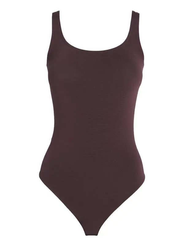 Wolford Cotton-blend Jamaika Bodysuit - Burgundy