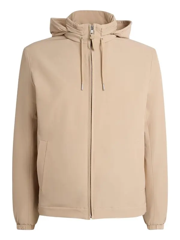 Sandro Hooded Quilted Zip-up Jacket - Beige
