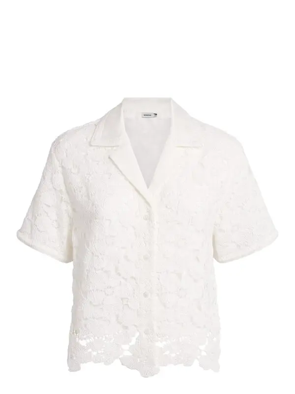 Simkhai Lace Camp Shirt - Ivory