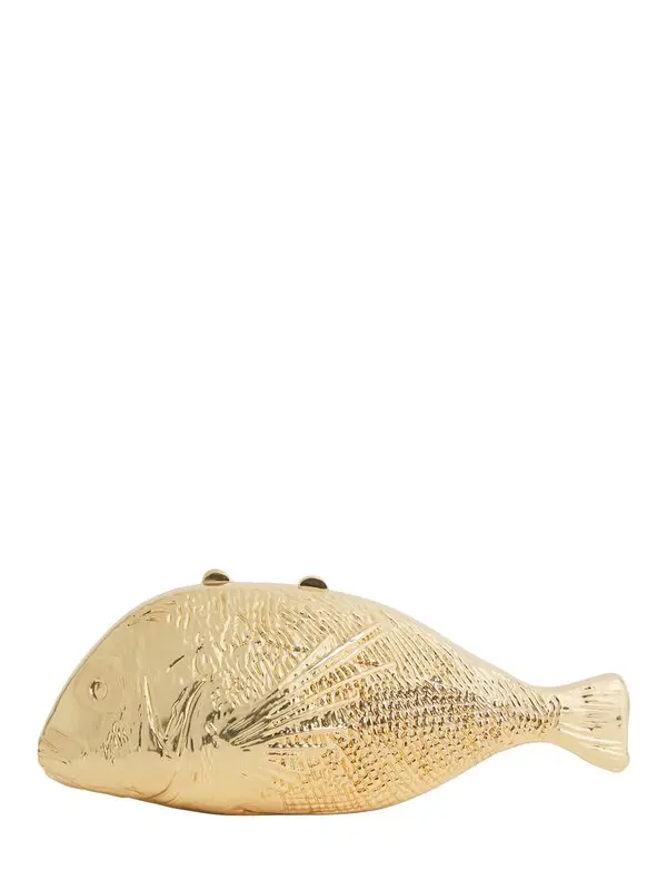 Simkhai Metal Splash Clutch - Gold