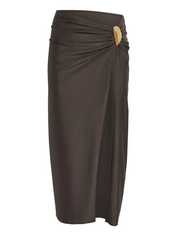 Simkhai Elana Midi Skirt - Brown