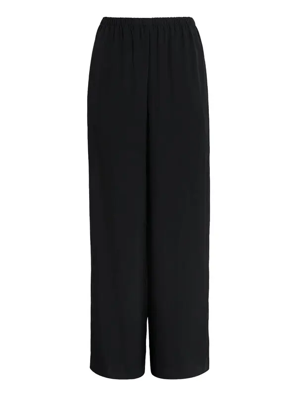 Theory Crepe Wide-leg Trousers - Black