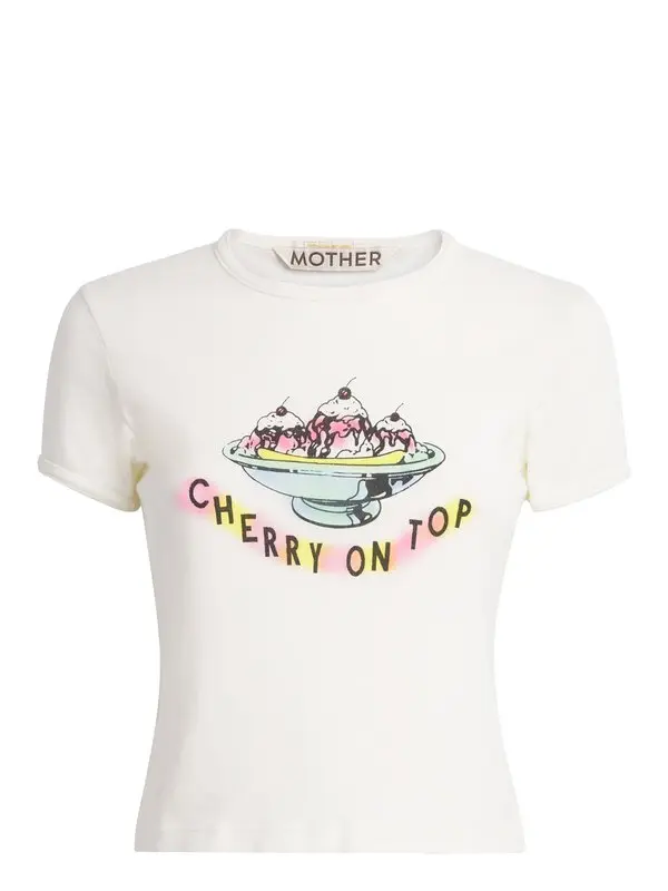 MOTHER Printed Itty Bitty Ringer T-shirt - White