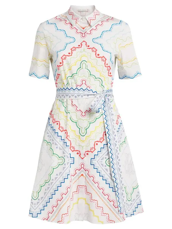 MARY KATRANTZOU Stretch-cotton Chima Mini Dress - White