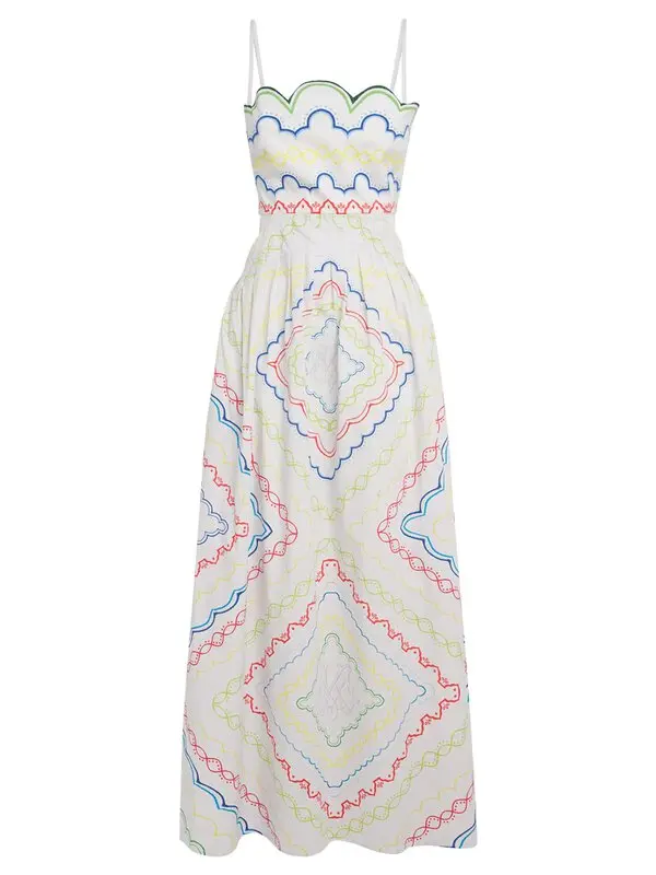 MARY KATRANTZOU Finley Stretch-cotton Midi Dress - White
