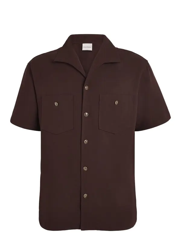 Drole De Monsieur Camp-collar Shirt - Brown
