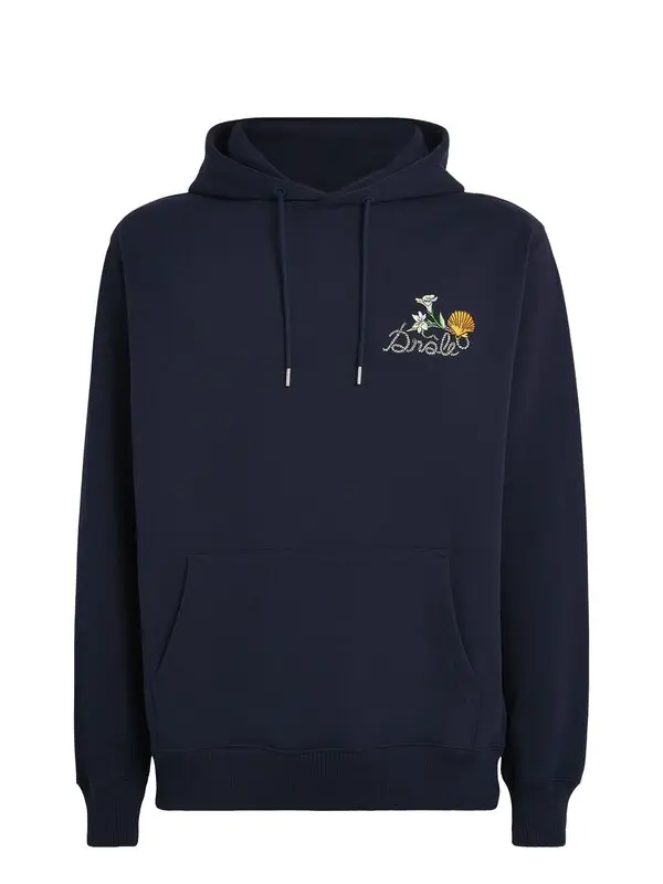 Drole De Monsieur Embroidered Logo Hoodie - Navy