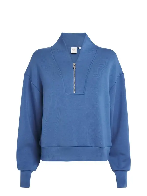 Varley Doublesoft Davidson Quarter-zip Sweatshirt - Blue