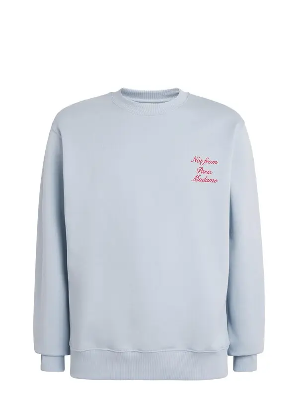 Drole De Monsieur Cotton Slogan Sweatshirt - Blue