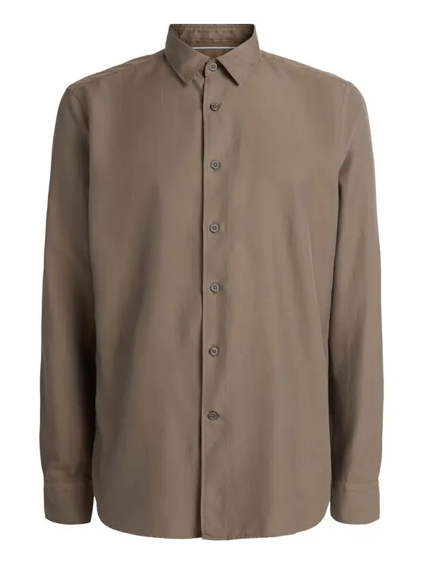 Canali Cotton-silk Shirt - Brown