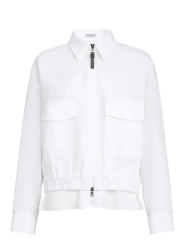 Brunello Cucinelli Cotton Zip-up Jacket - White