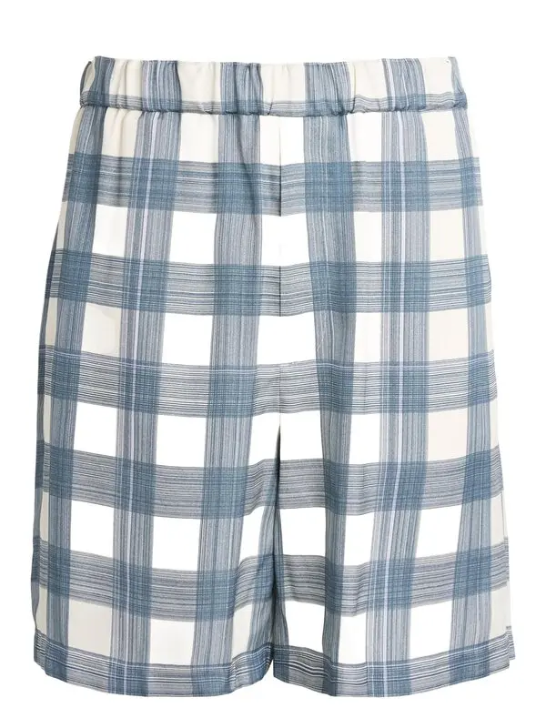 JIL SANDER Relaxed Check Shorts - Blue