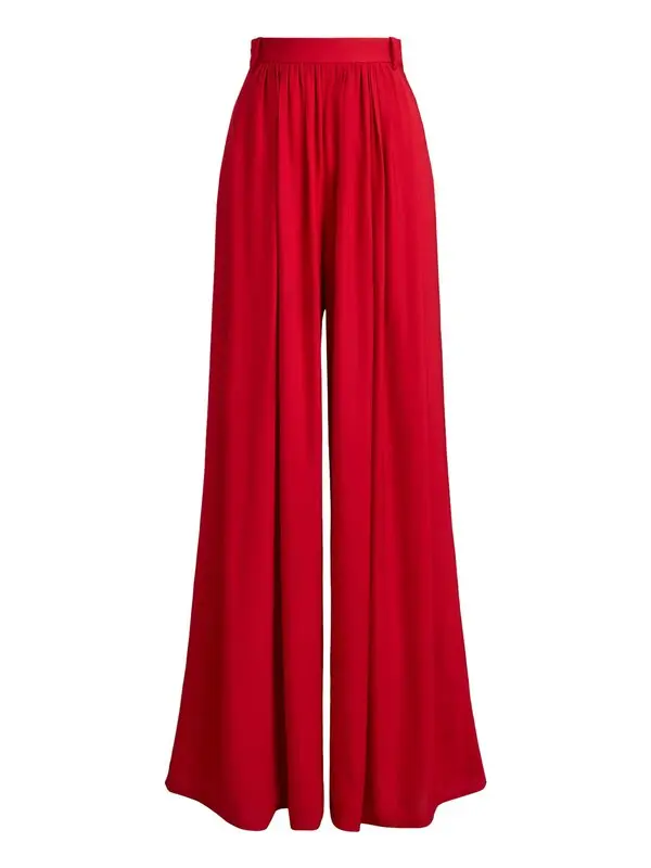 Ralph Lauren Satin Vannesa Wide-leg Trousers - Red