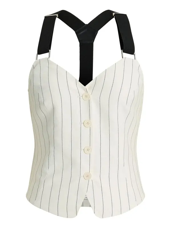 Ralph Lauren Stripe Donnella Bustier - White