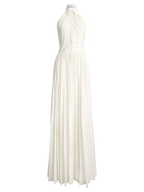 Ralph Lauren Pleated Eldred Maxi Dress - White