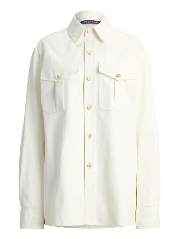 Ralph Lauren Suede Landry Oversized Shirt - White