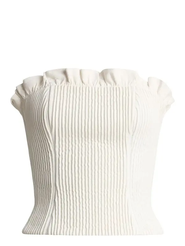 Ralph Lauren Leather Bustier Top - White