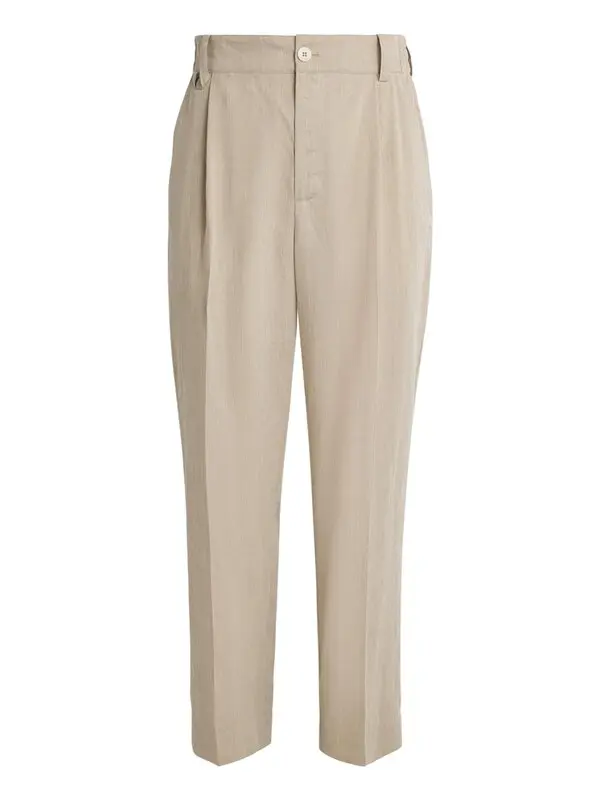 Jacquemus Linen Pleated Croisière Trousers - Beige