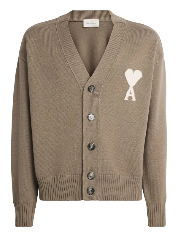 Ami De Coeur Virgin Wool Cardigan - Beige