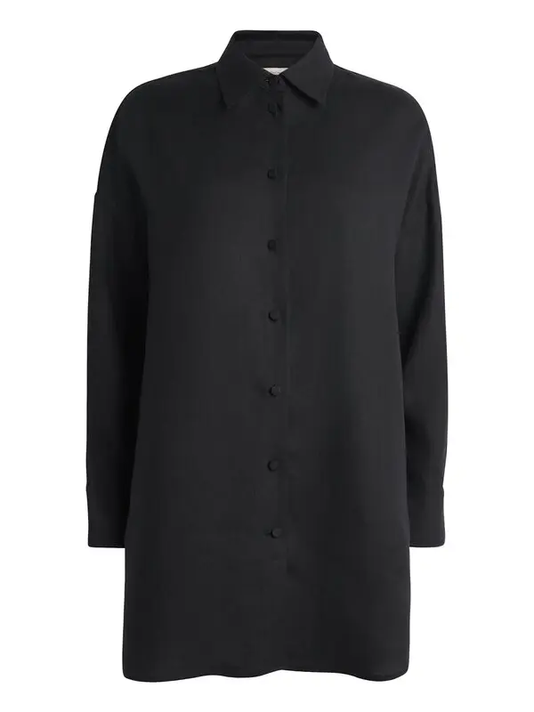 Agnona Linen Long-sleeve Shirt - Black