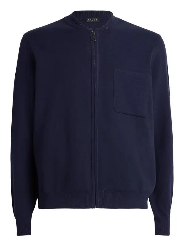 Falke Organic Cotton Zip-up Sweater - Navy