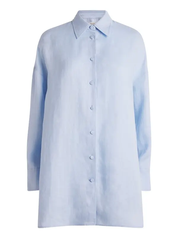 Agnona Linen Long-sleeve Shirt - Blue