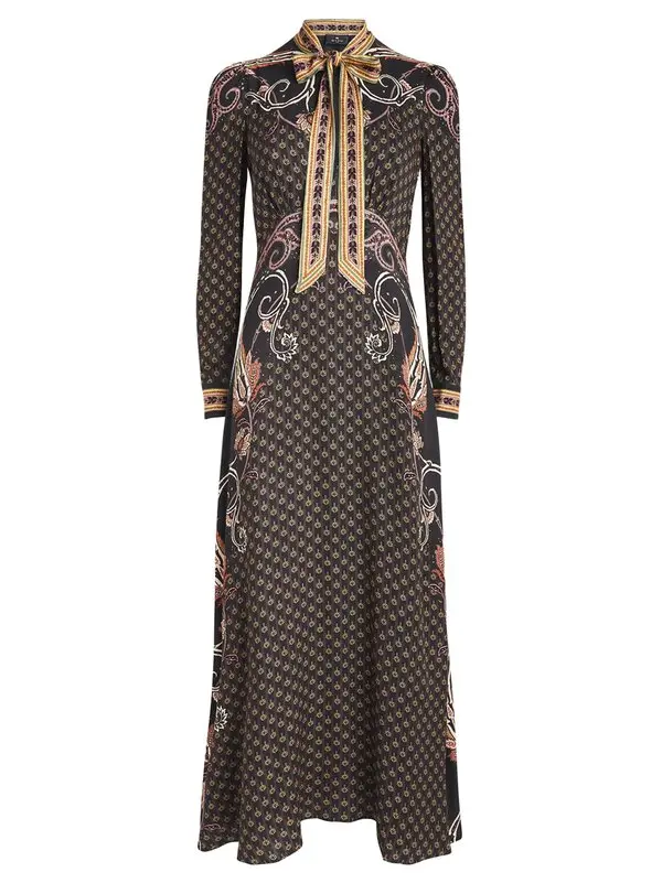 Etro Printed Maxi Tunic Dress - Brown