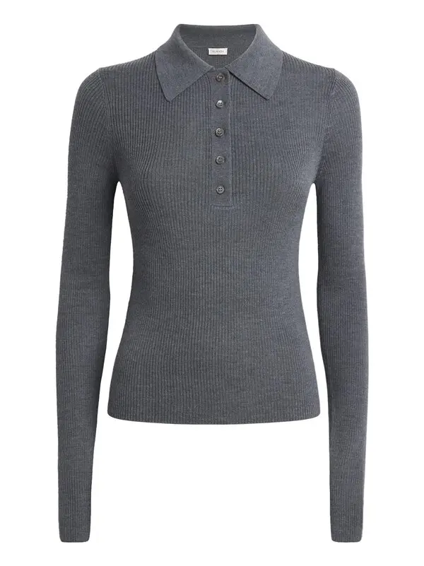 Almada Label Wool-silk-cashmere Jules Top - Grey