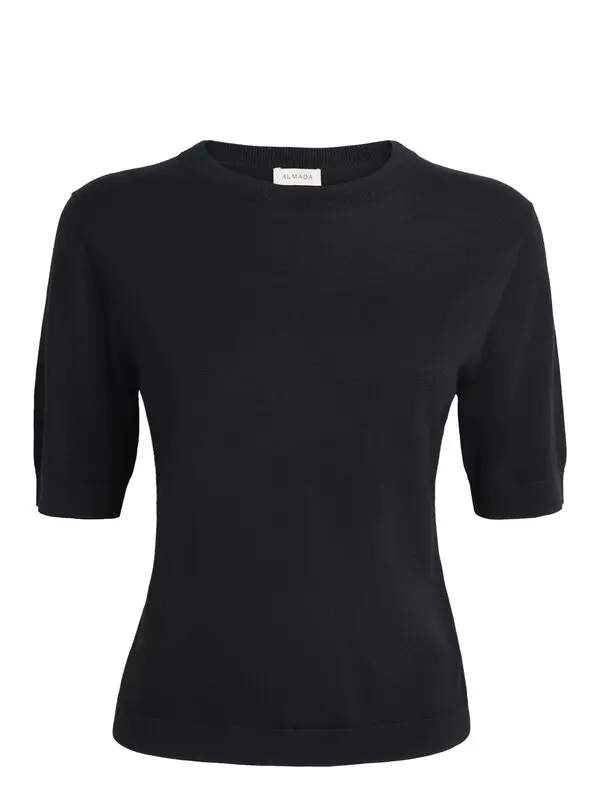 Almada Label Wool-silk-cashmere Paloma T-shirt - Black